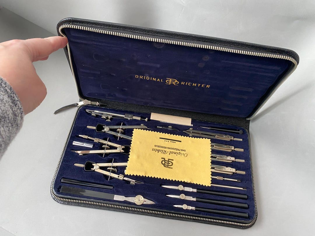 Vintage Richter Technical Drafting Compass Set: Father's Unused 1970s ...