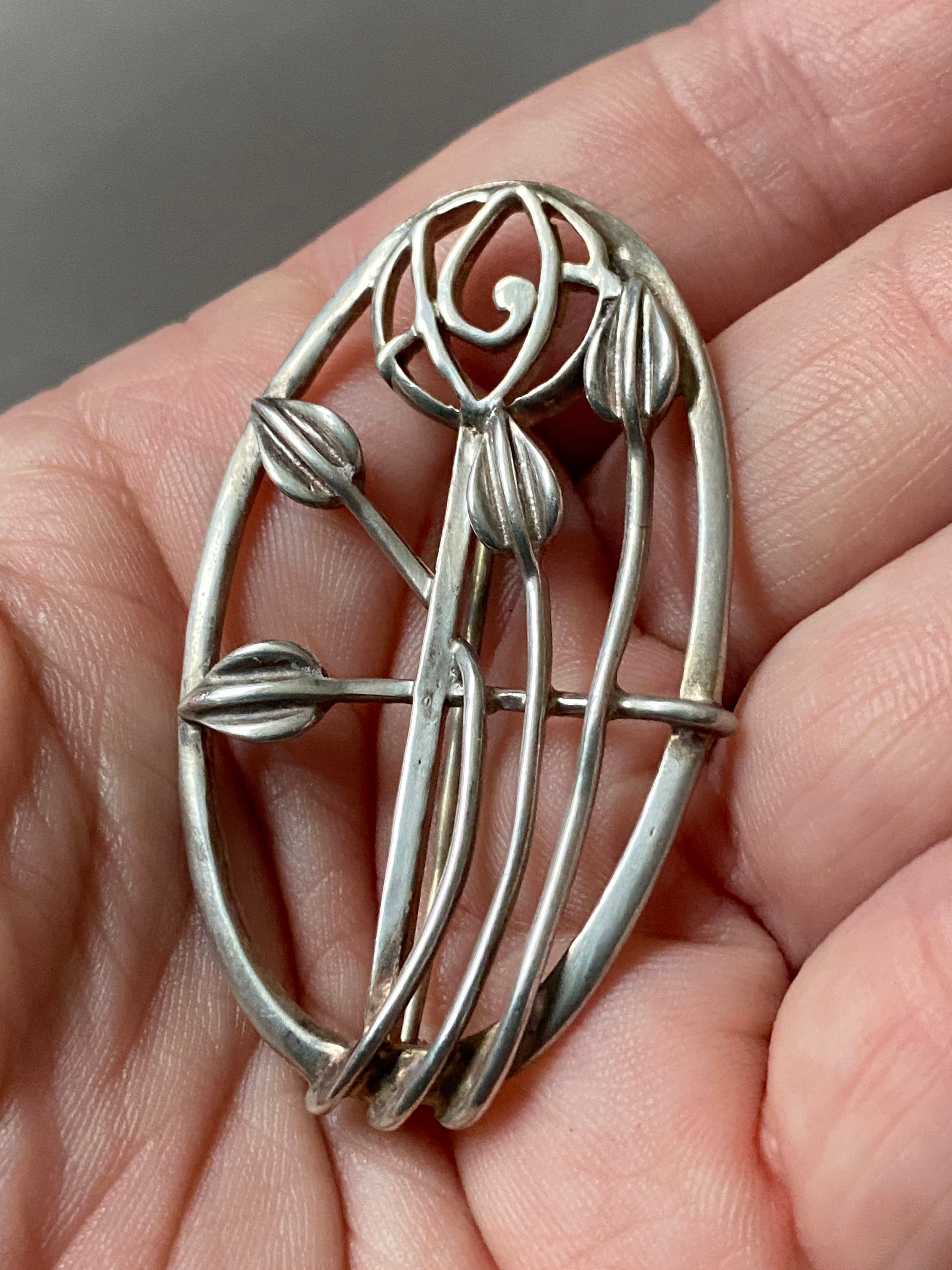 Rennie Mackintosh Glasgow Style Carrick Sterling Silver Brooch, CJL ...
