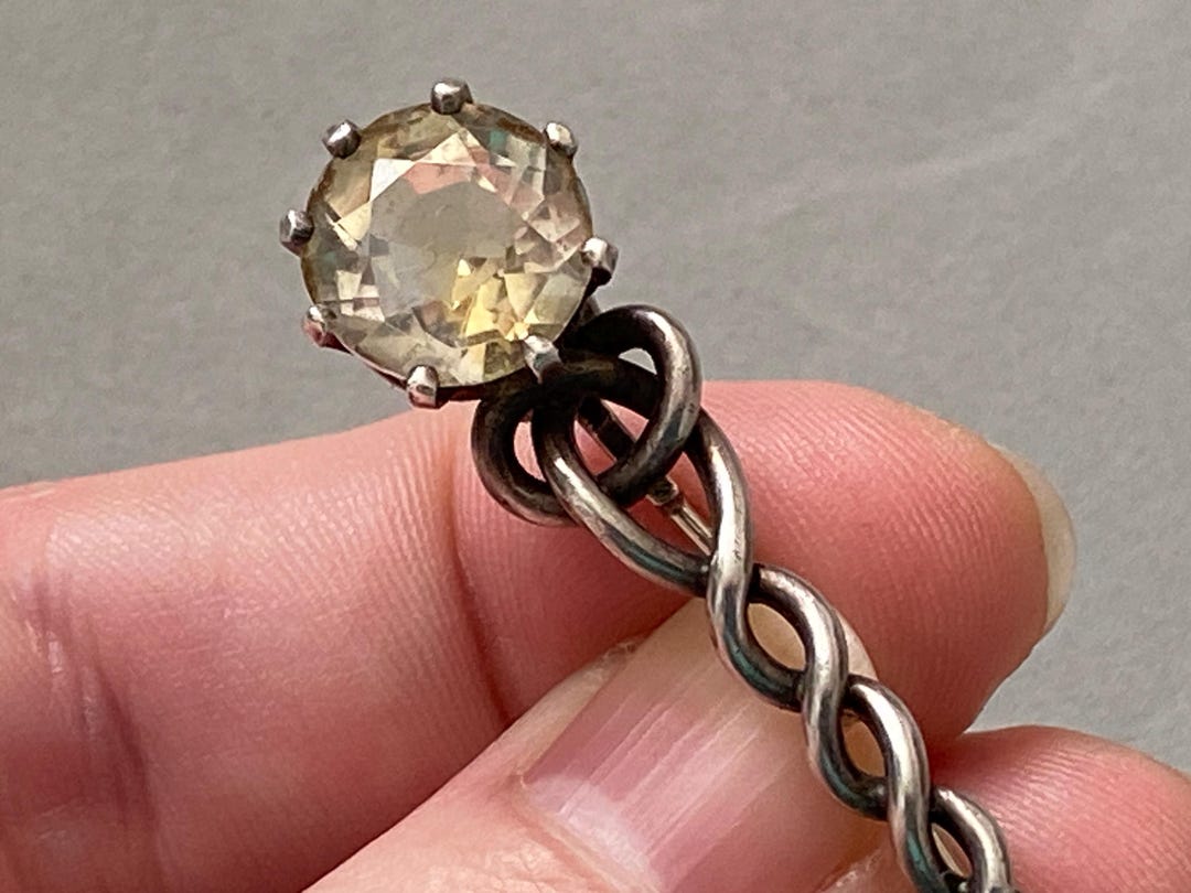 Antique Scottish Silver Kilt Pin: Ballater Celtic Knotwork Citrine ...