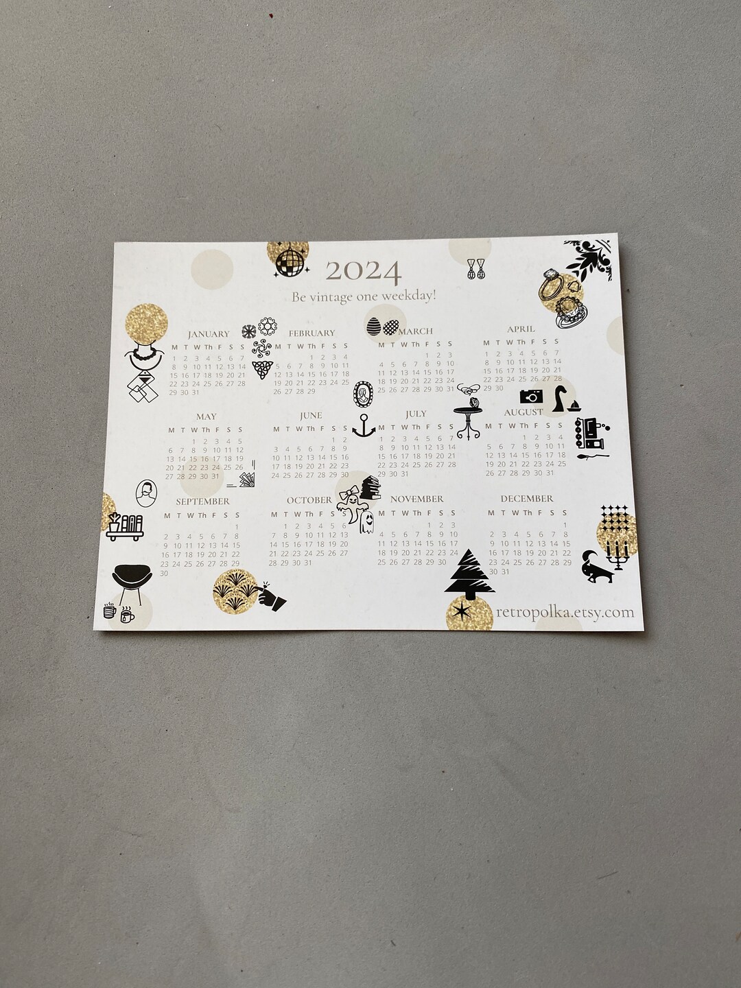 2024 Fridge Magnet Calendar by Retropolka, Limited Edition Vintage ...