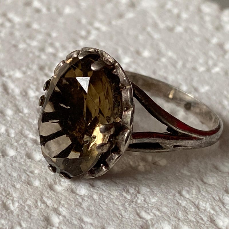 1970s Smokey Quartz Ring - Etsy