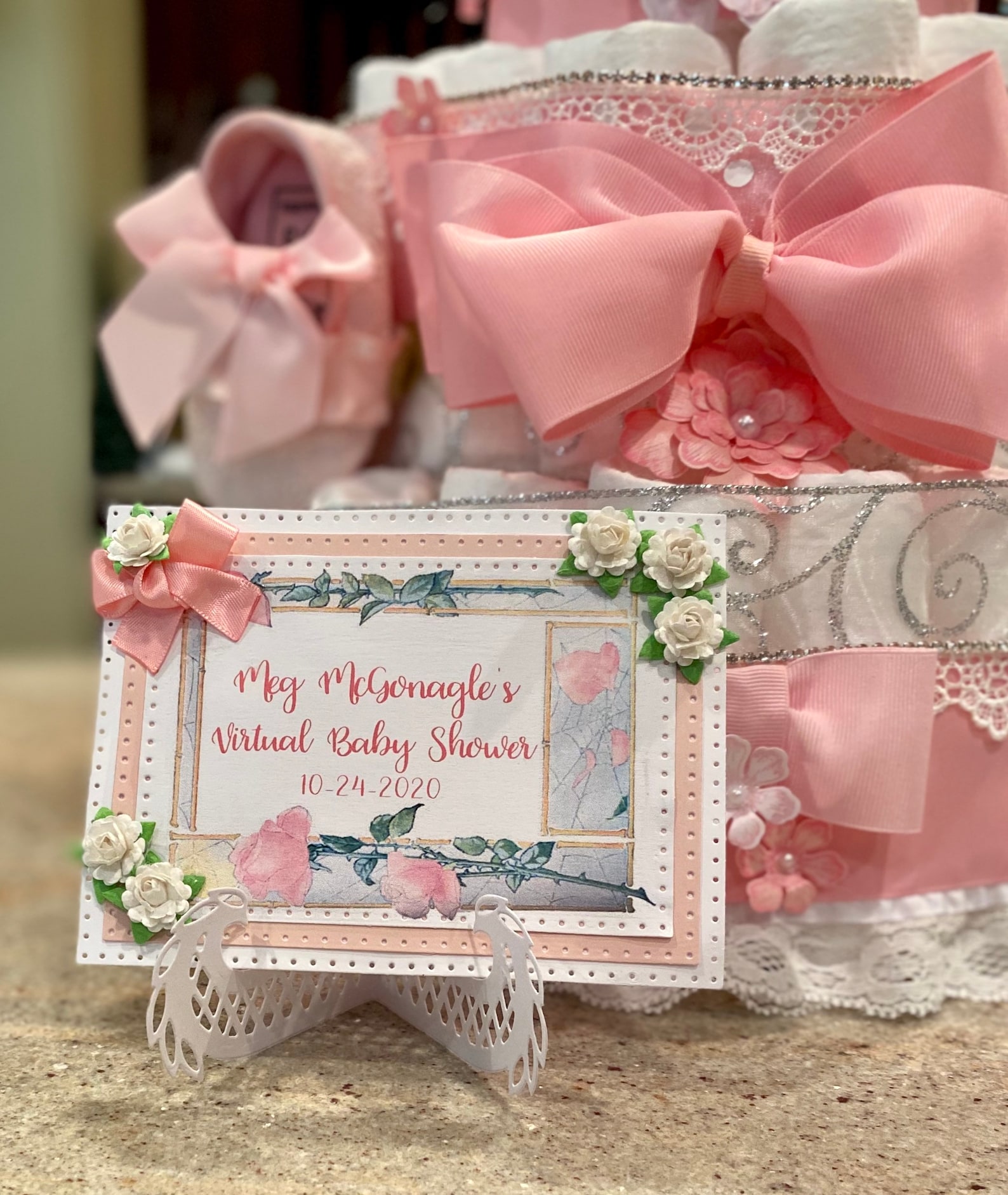 Premium 4 Tier Pink Princess Diaper Cake With Pink Crib Shoes - Etsy