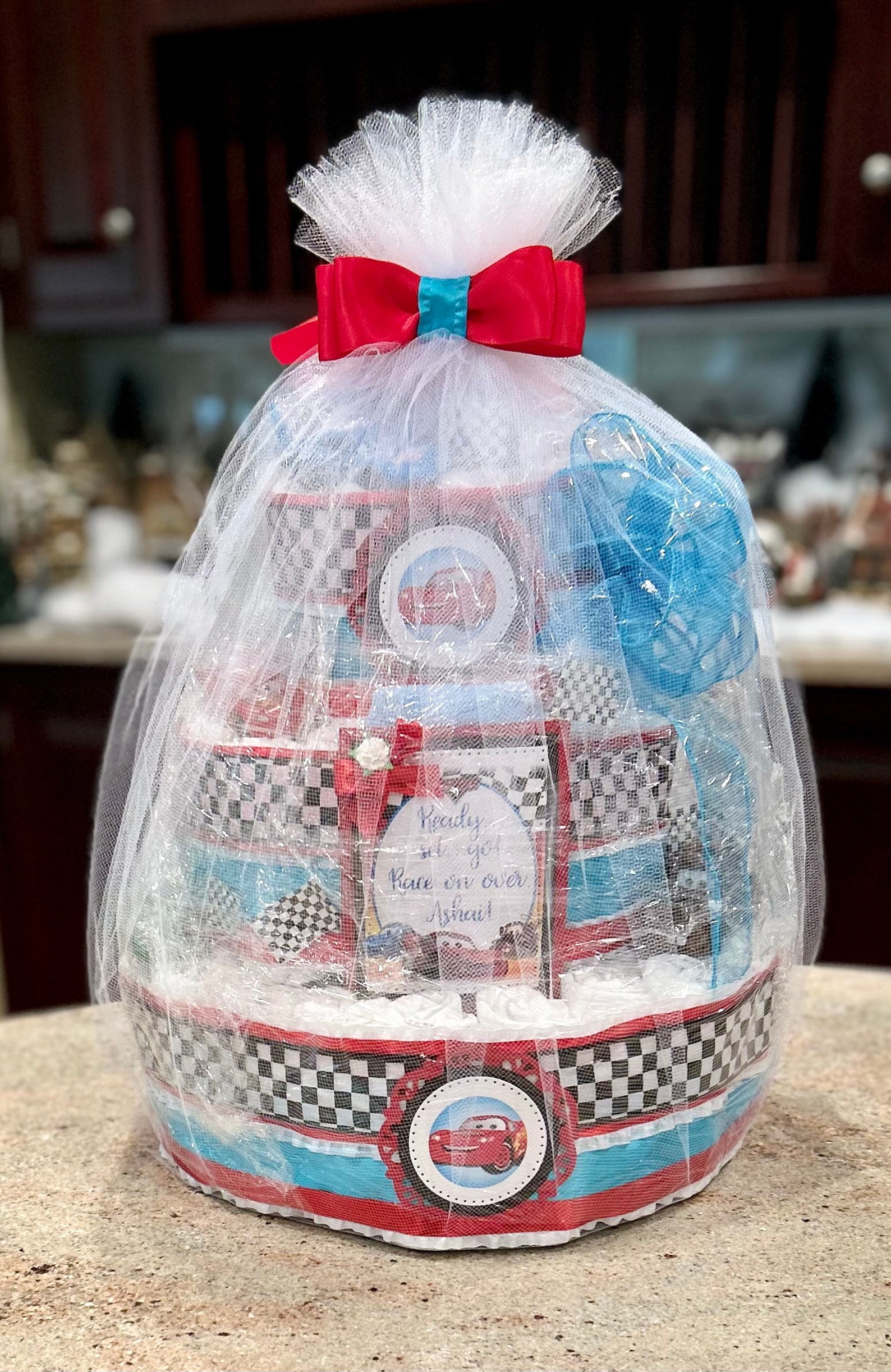 Premium 4 Tier Race Car Diaper Cake With 6 Car Pixcar Race Car - Etsy