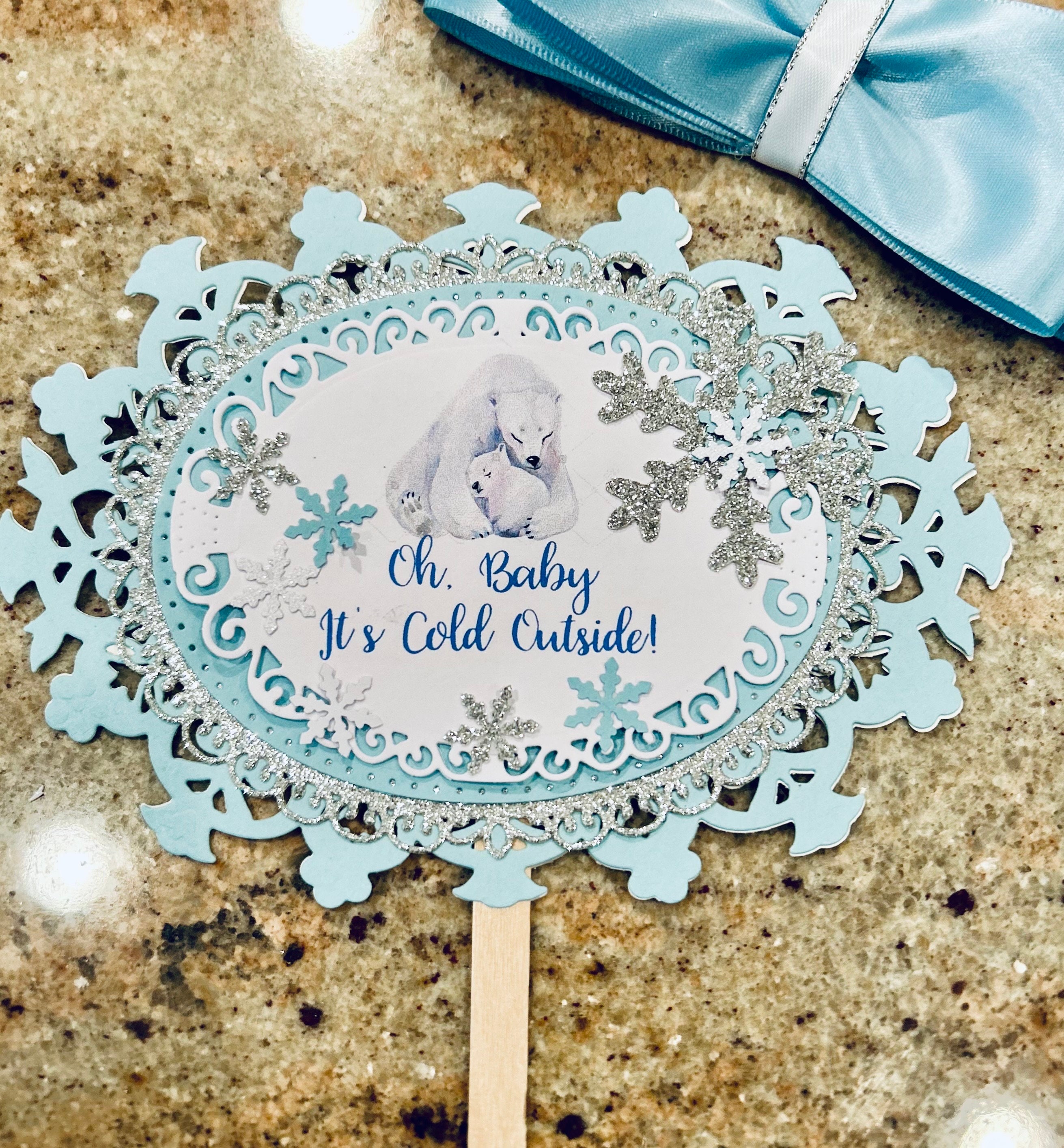 Let It Snow, Baby It's Cold Diapercake W/plush Polarbear, Pacifiers ...