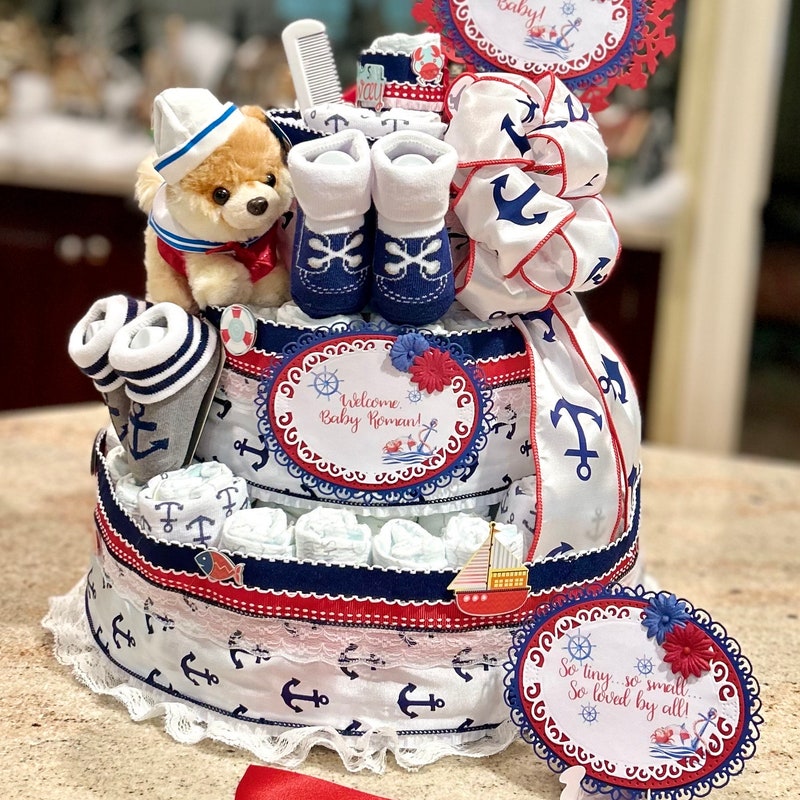 Nautical Diaper Cake - Etsy