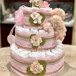 Premium 4 Tier Sloth Diaper Cake With Stuffed Sloth, Pacifiers, Brush ...