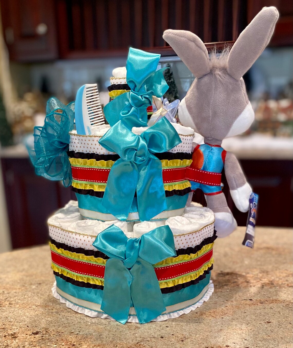 Premium 3 Tier Space Jam Diaper Cake Includes Stuffed Toy - Etsy