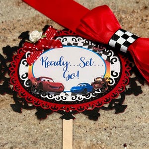 Premium 4 Tier Race Car Diaper Cake With 6 Piece Diecast Race Car Set ...