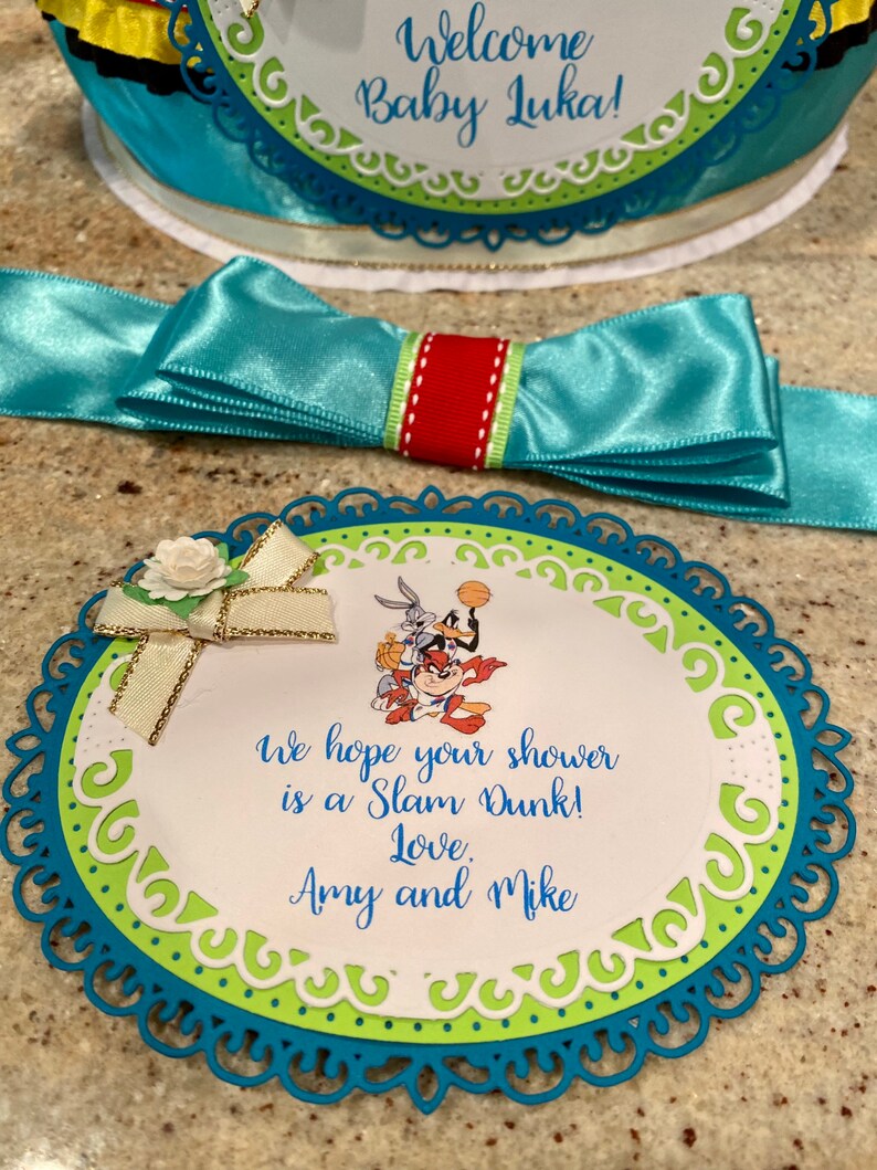 Premium 3 Tier Space Jam Diaper Cake Includes Stuffed Toy - Etsy