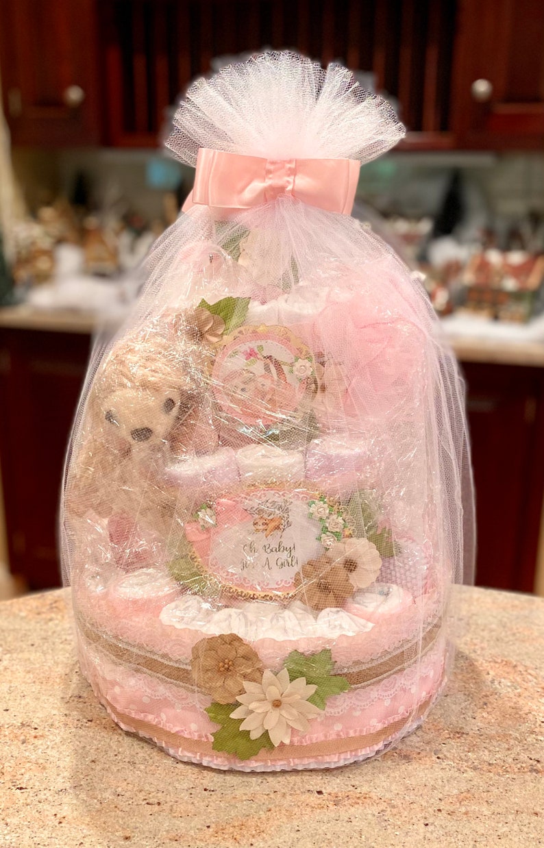 Premium 4 Tier Sloth Diaper Cake With Stuffed Sloth - Etsy