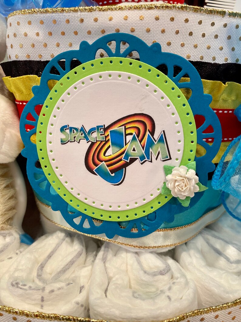 Premium 3 Tier Space Jam Diaper Cake Includes Stuffed Toy - Etsy
