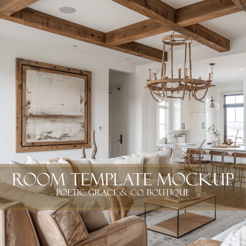 Frame Room Template Mockup Modern Farmhouse Bundle 5 Design Room ...