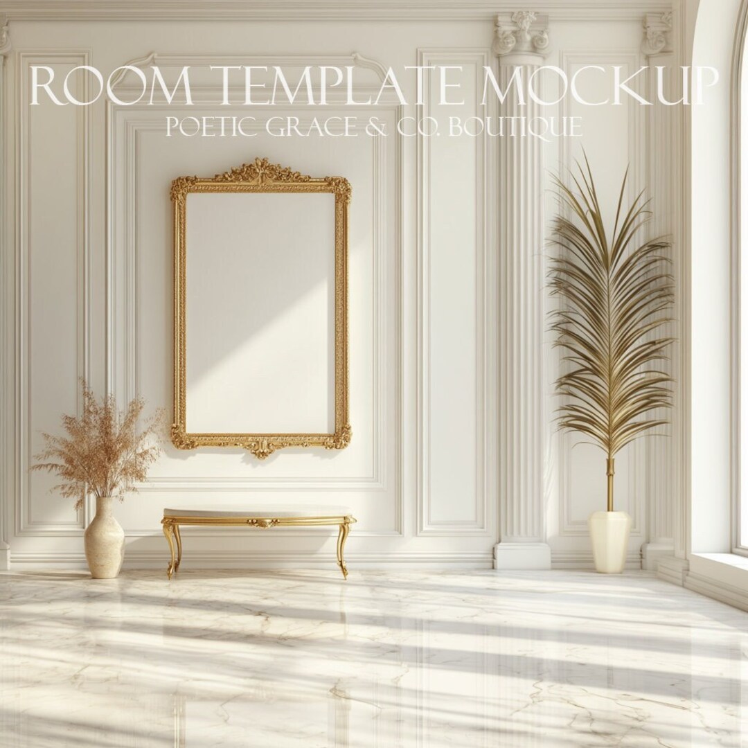 Luxury Room Mockups/ Bundle of 5 /elegant Room Template Mockups/ Gold ...