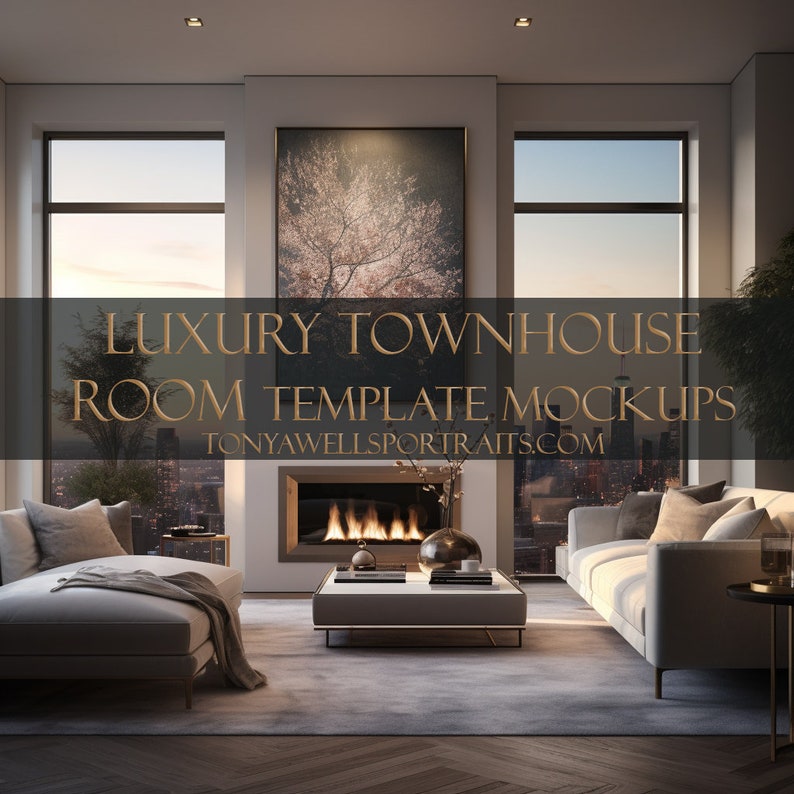 Luxury Townhouse Room Mockup Templates: Artist Showcase (digital ...