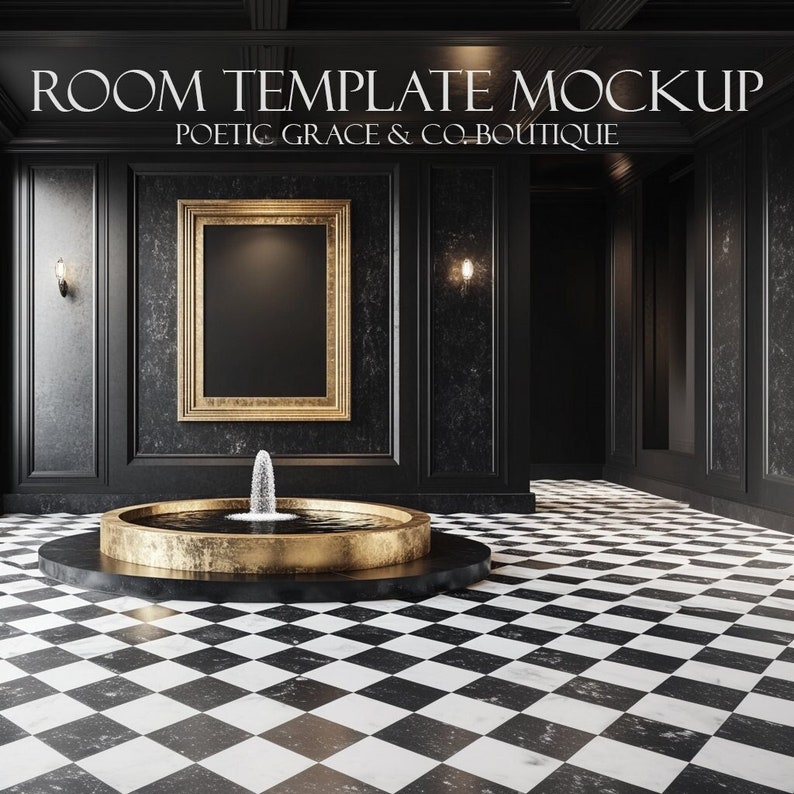 Luxury Room Mockups/ Bundle of 5 /elegant Room Template Mockups/ Gold ...