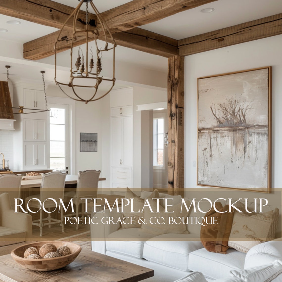 Frame Room Template Mockup Modern Farmhouse Bundle 5 Design Room ...