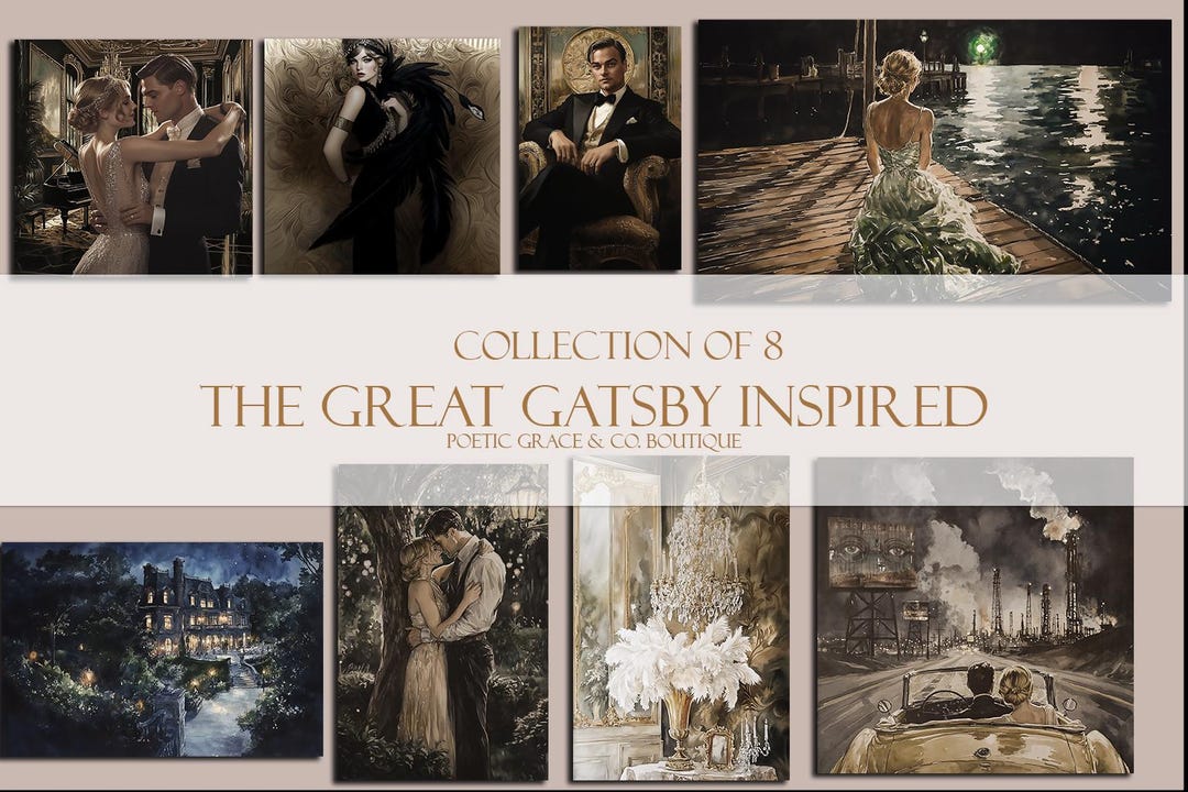 The Great Gatsby Inspired Digital Art | Romantic 1920s AI Artwork ...