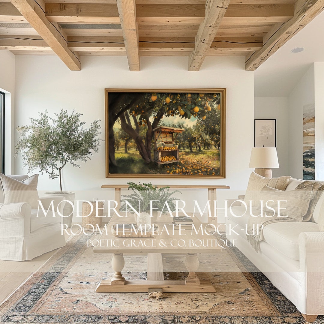 Modern Farmhouse - Room Template Mockup - Frame Mockup - Etsy
