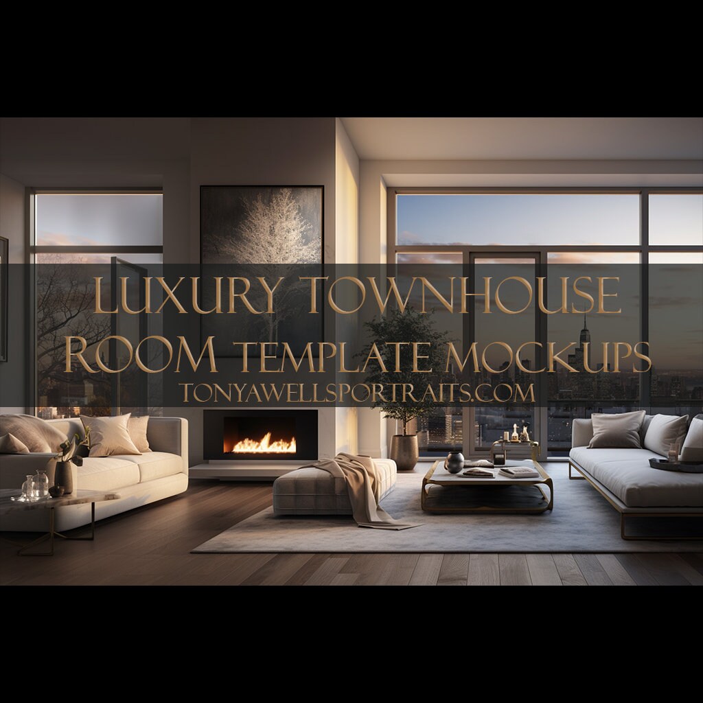 Luxury Townhouse Room Mockup Templates: Artist Showcase (digital ...