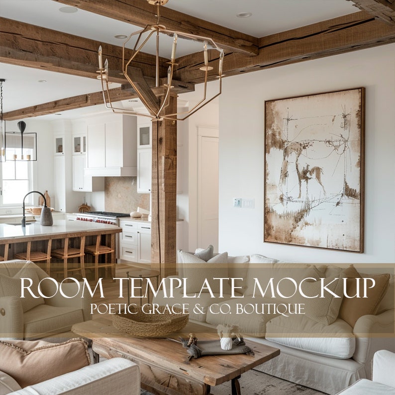 Frame Room Template Mockup Modern Farmhouse Bundle 5 Design Room ...