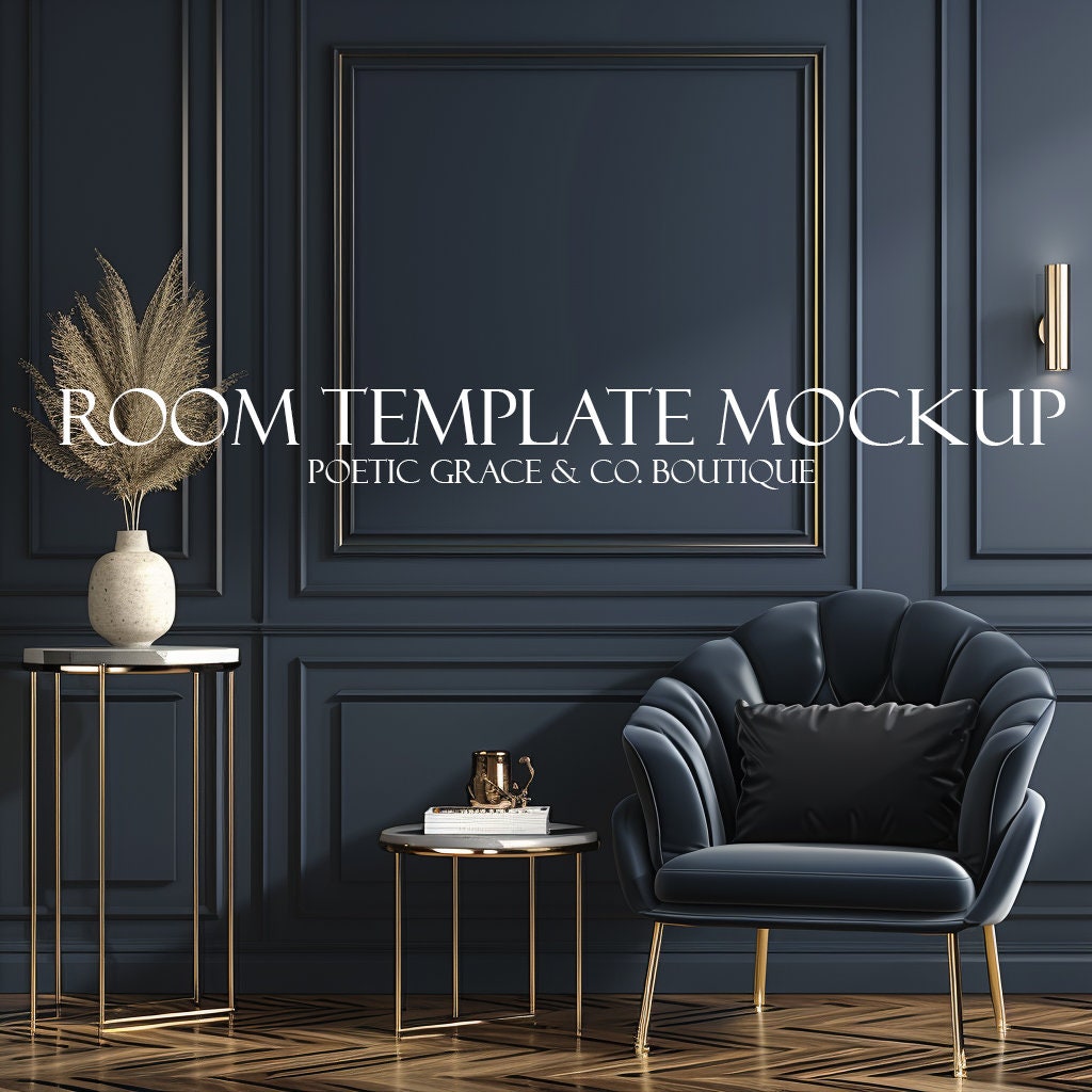 Room Template Mockup Frame Template Luxury Navy Foyer Room Template ...