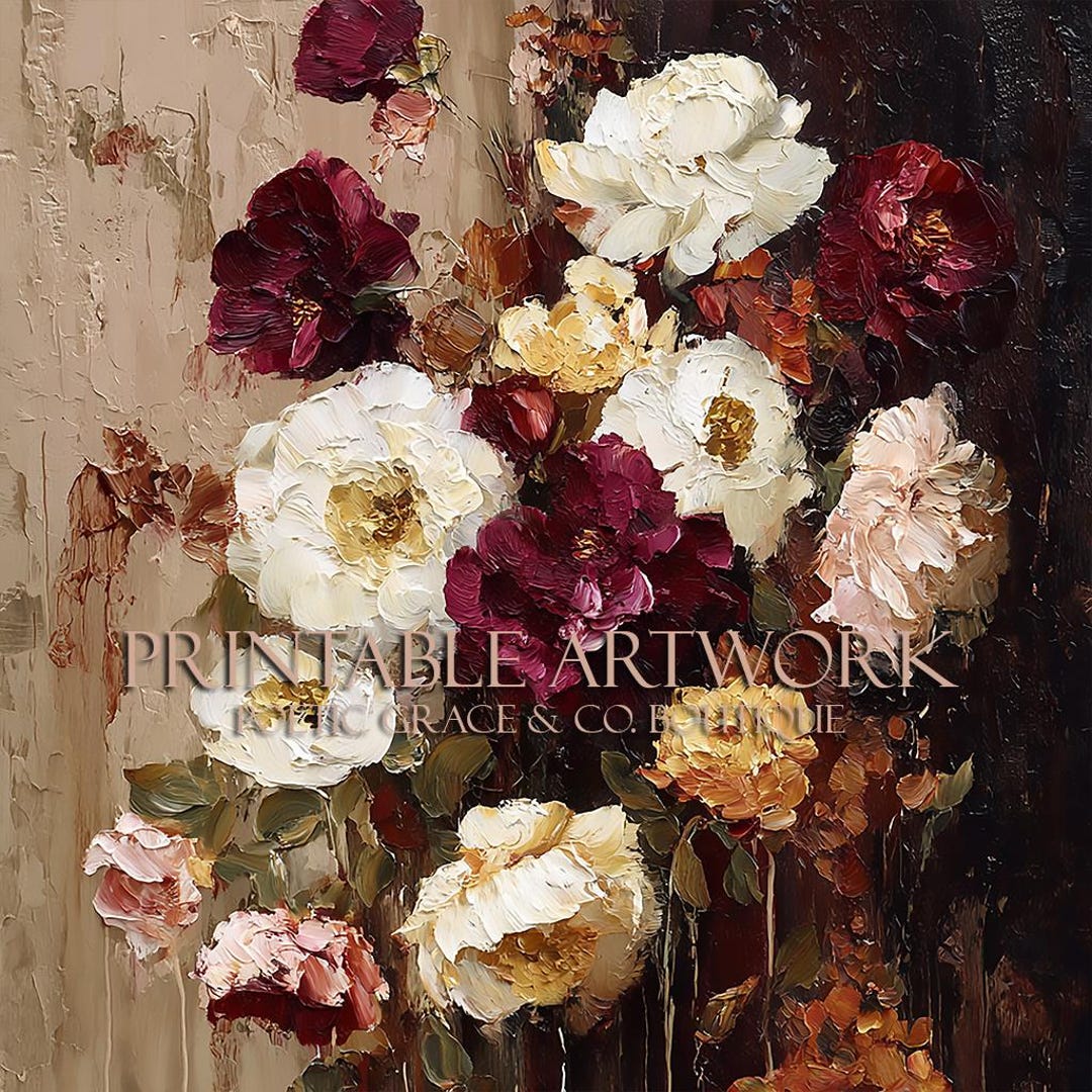 Printable Wall Art / Home Décor Prints / Vintage Floral Still Life ...