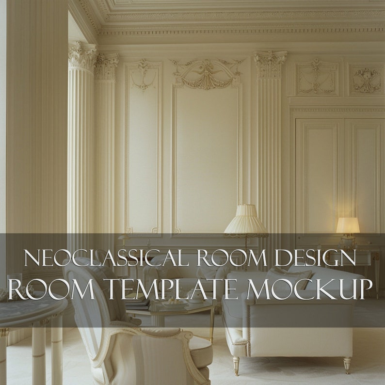 Neoclassical Chic Room Mockups: Artwork Template Bundle - Etsy