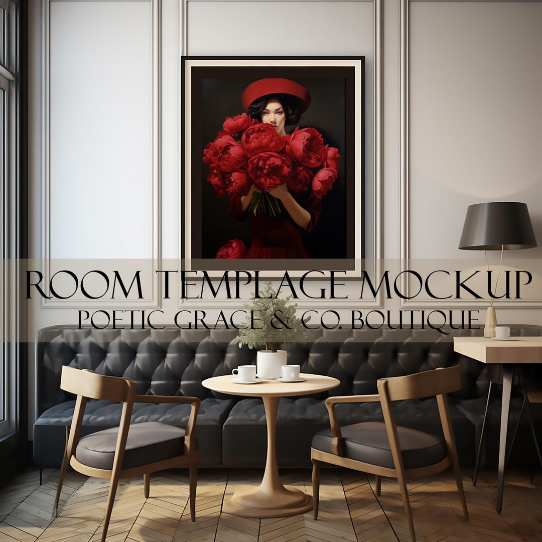 Cafe Restaurant Room Mockup Template: Artwork Showcase (digital ...