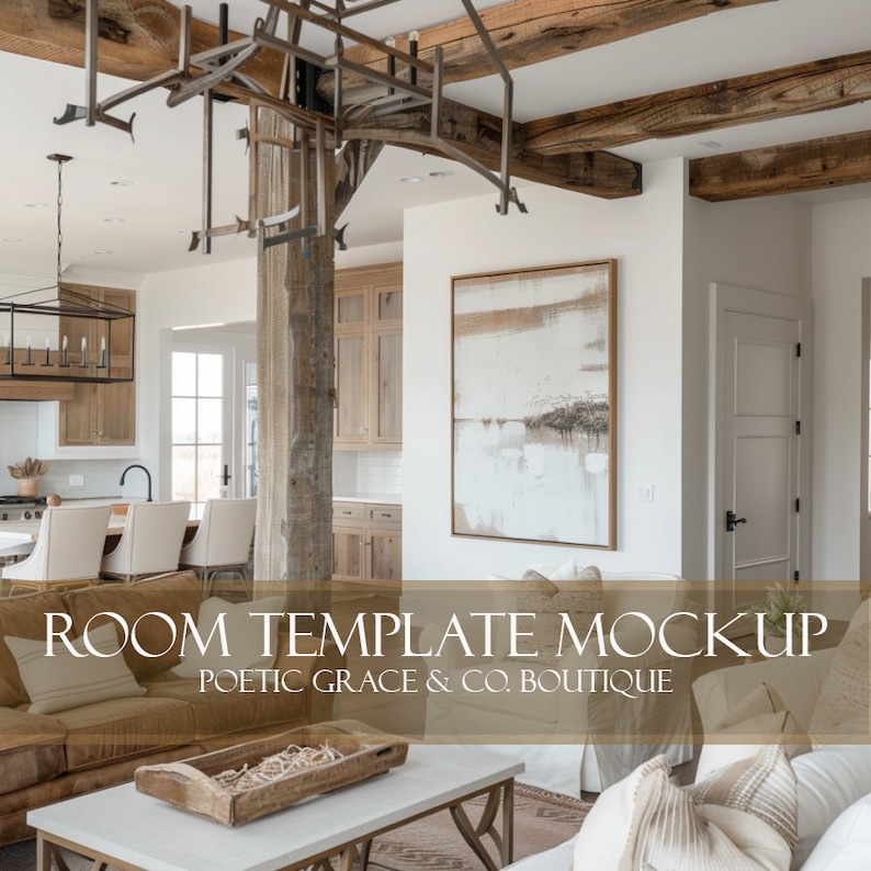 Frame Room Template Mockup Modern Farmhouse Bundle 5 Design Room ...