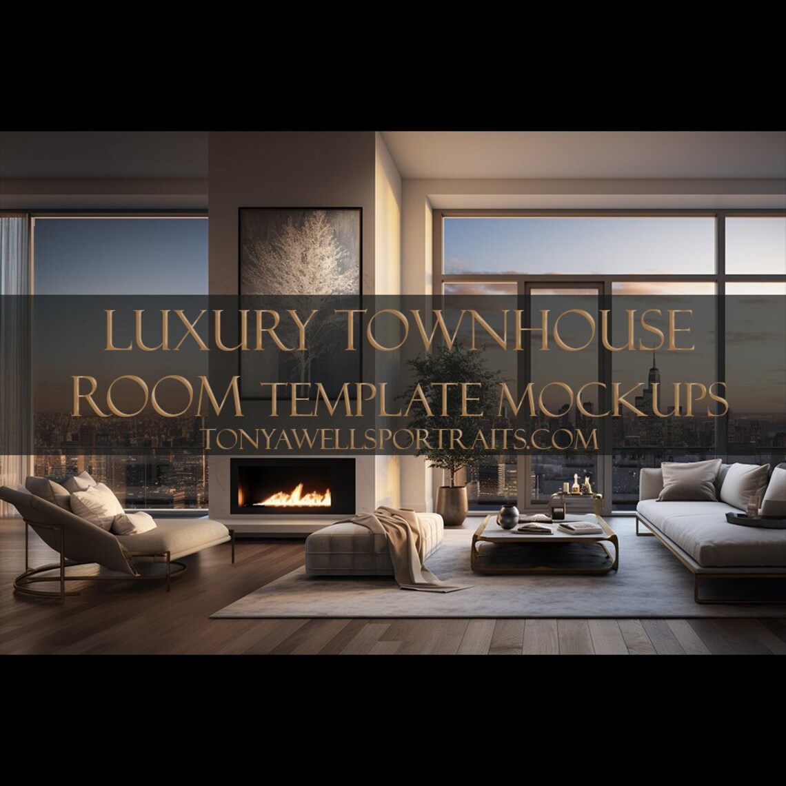 Luxury Townhouse Room Mockup Templates: Artist Showcase (digital ...