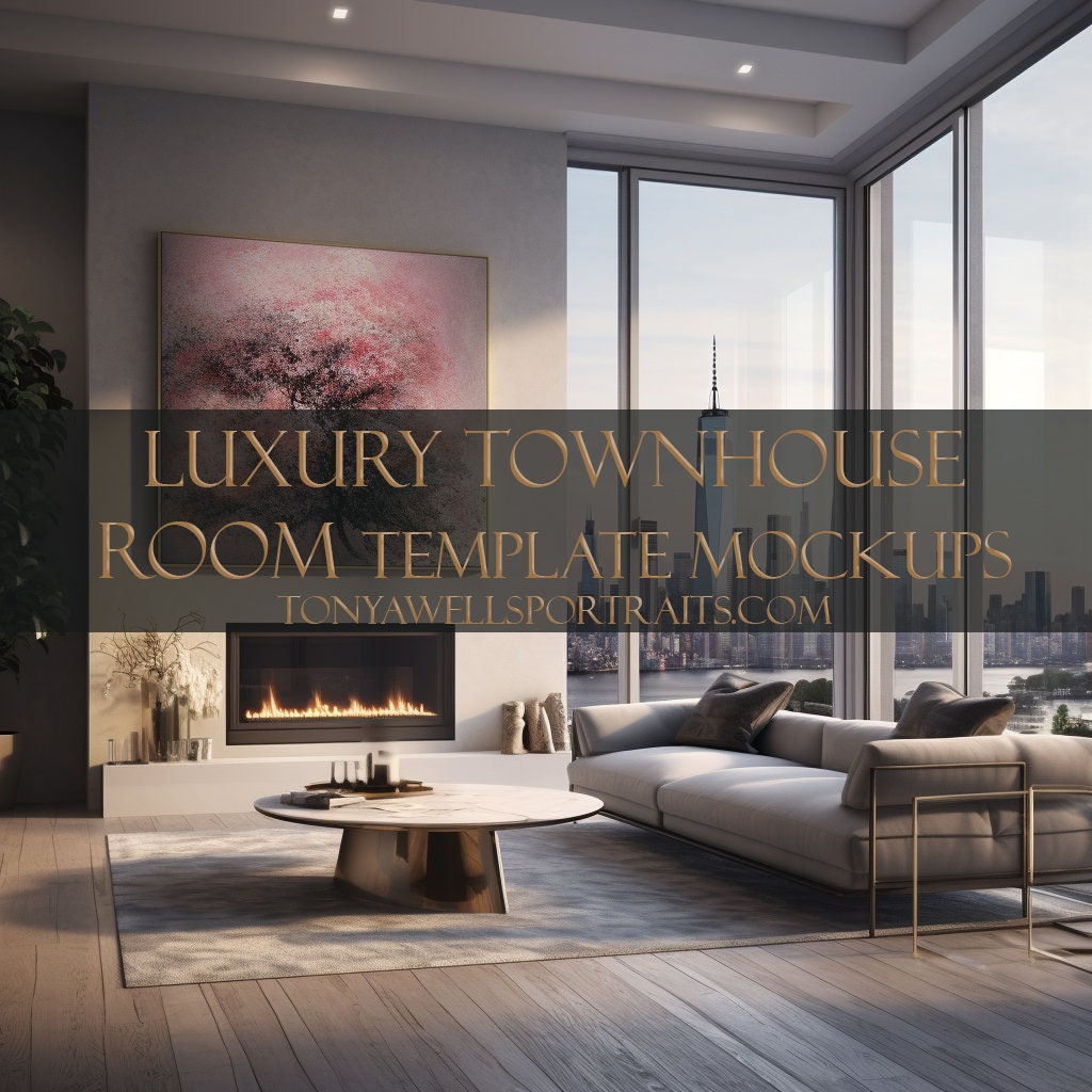 Luxury Townhouse Room Mockup Templates: Artist Showcase (digital ...