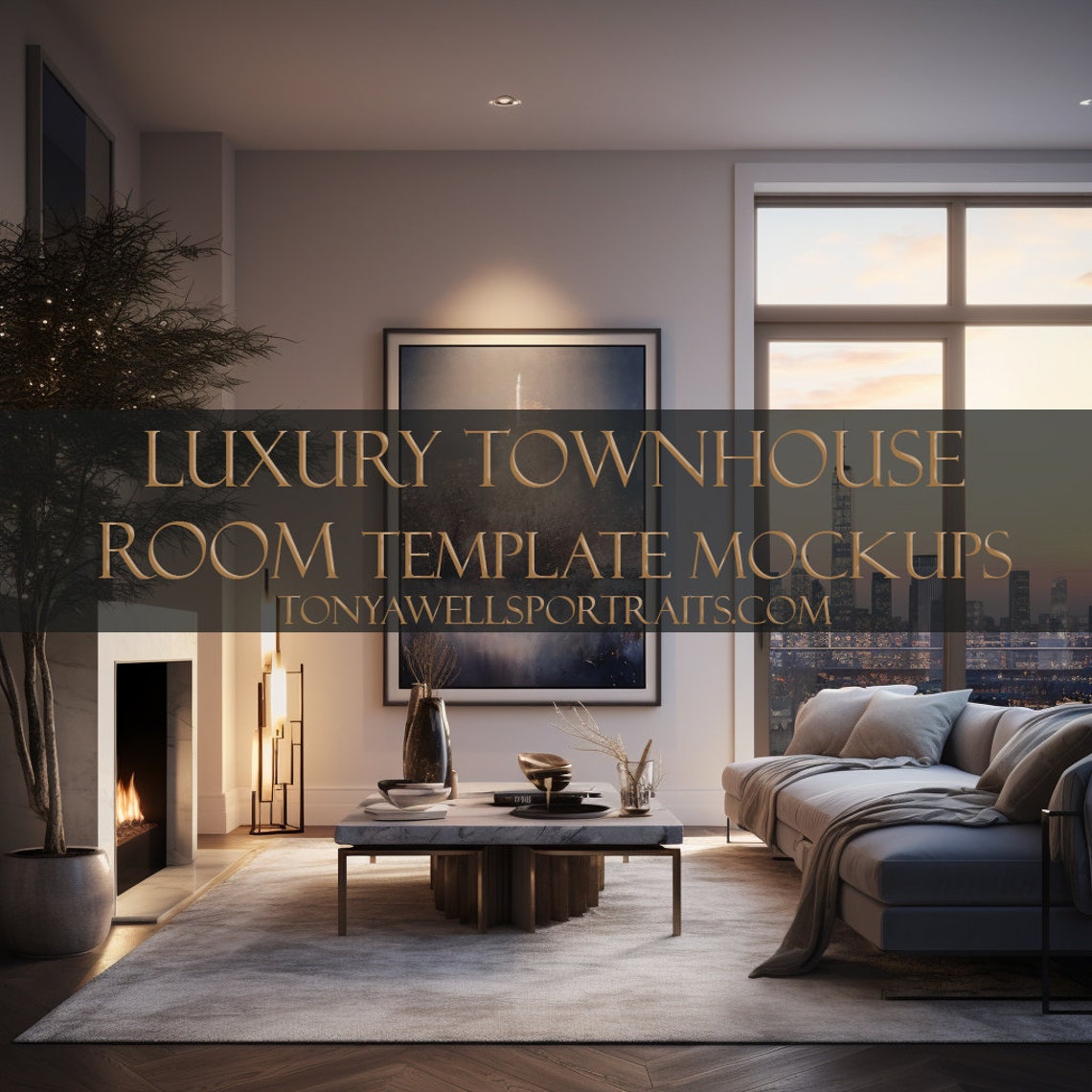 Luxury Townhouse Room Mockup Templates: Artist Showcase (digital ...