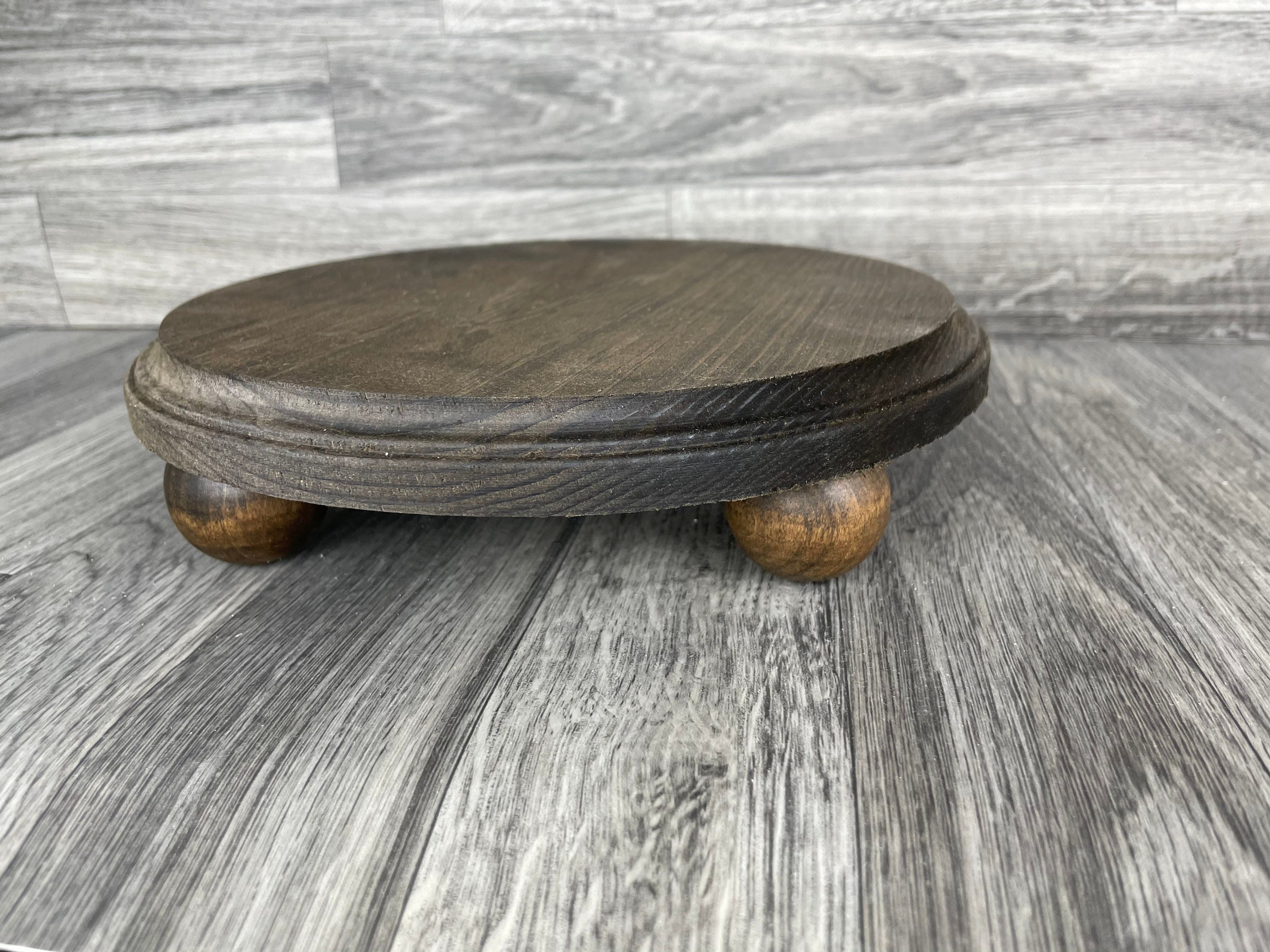 Round Wood Riser, Wood Riser Stand, Farmhouse Riser, Candle Platform ...