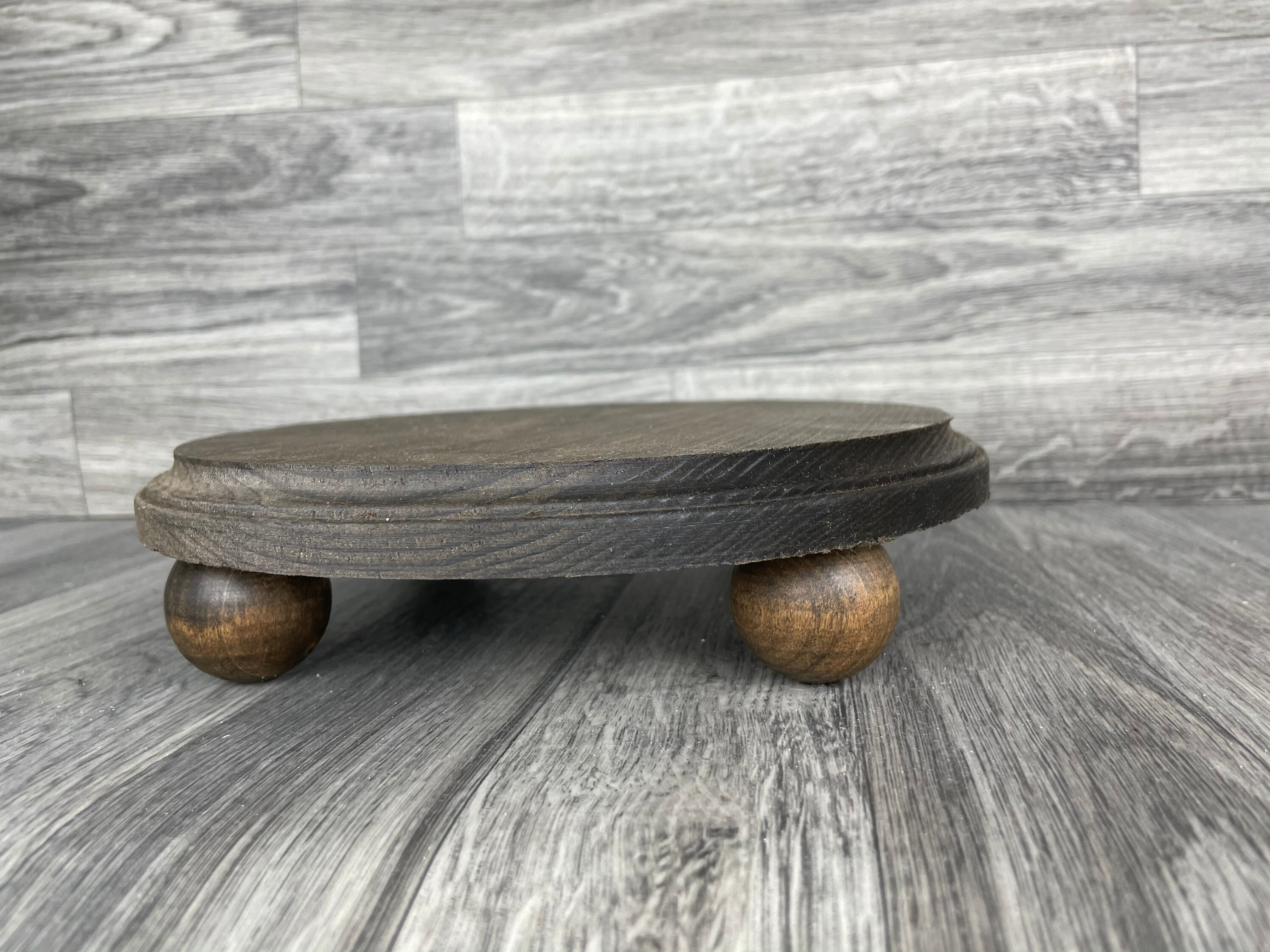 Round Wood Riser, Wood Riser Stand, Farmhouse Riser, Candle Platform ...