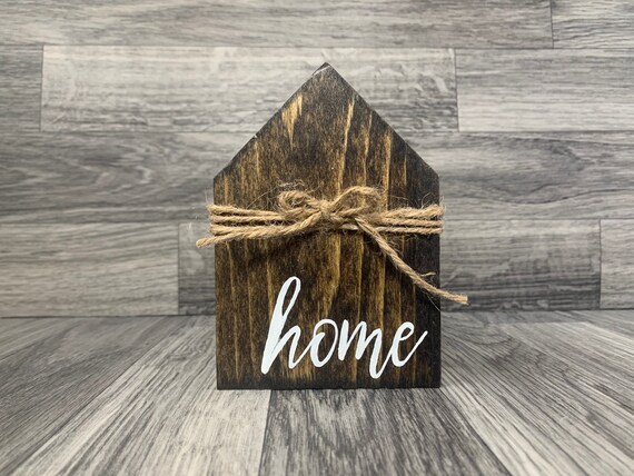 House Shaped Sign Wood House Sign Signs for Home Farmhouse | Etsy