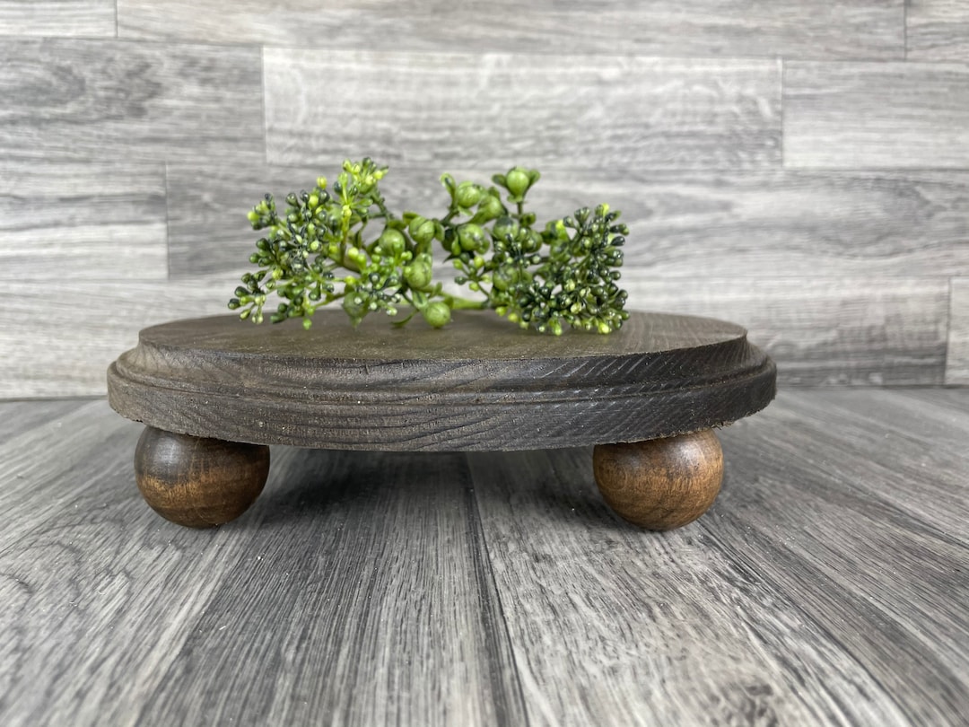Round Wood Riser, Wood Riser Stand, Farmhouse Riser, Candle Platform ...