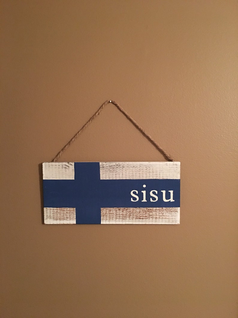 Farmhouse Finnish Flag Sisu Sign - Etsy