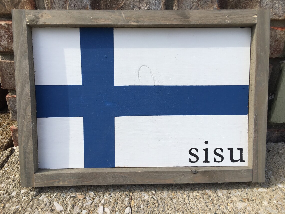 Farmhouse Finnish Flag Sisu Sign | Etsy