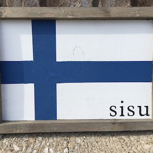 Farmhouse Finnish Flag Sisu Sign - Etsy