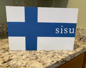 Farmhouse Finnish Flag Sisu Sign | Etsy