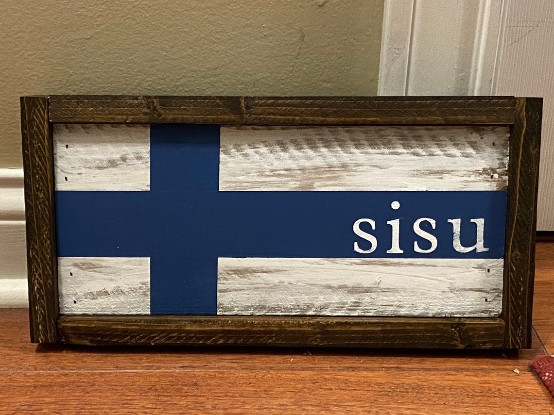 Farmhouse Finnish Flag Sisu Sign | Etsy
