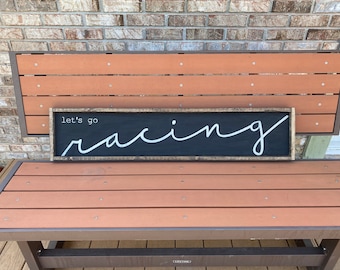 Farmhouse Racing Sign Let's Go Racing | Etsy