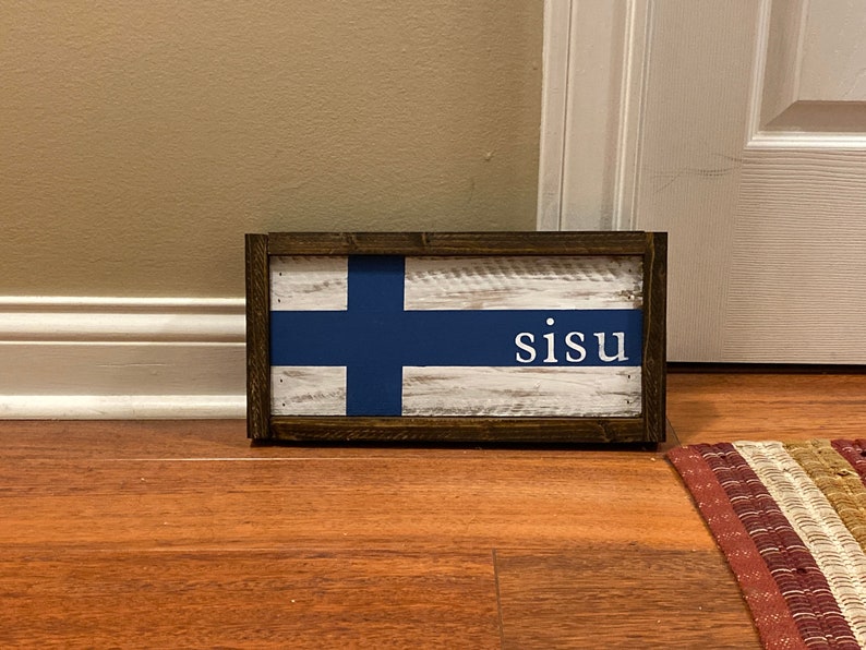 Farmhouse Finnish Flag Sisu Sign | Etsy