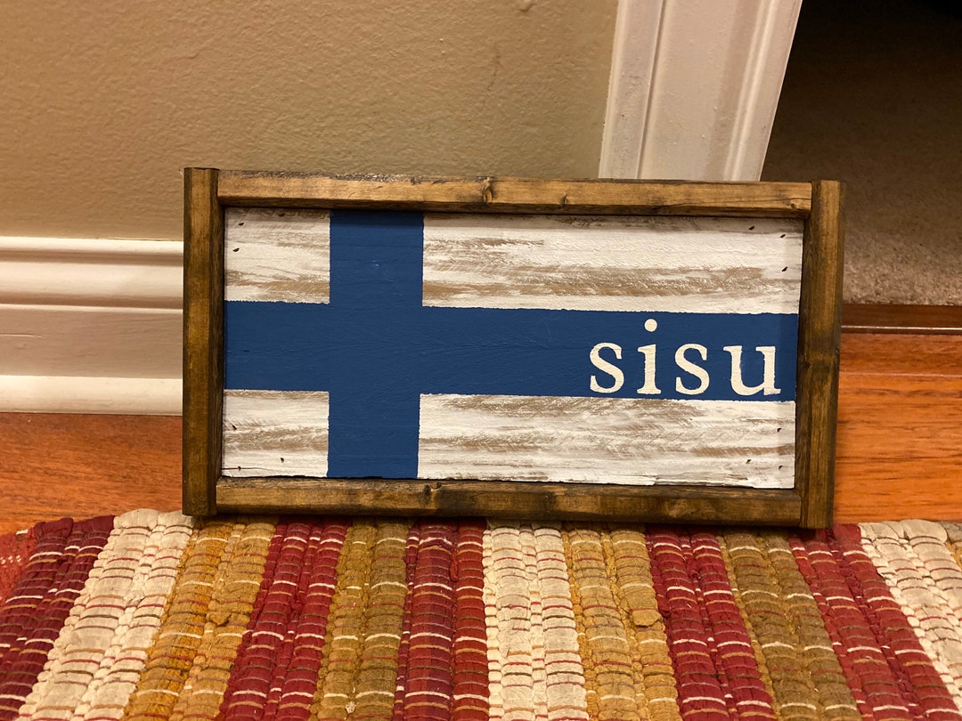 Farmhouse Finnish Flag Sisu Sign - Etsy