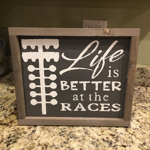 Lets Go Racing Sign With Checkered Flag Bow Racing Decor - Etsy