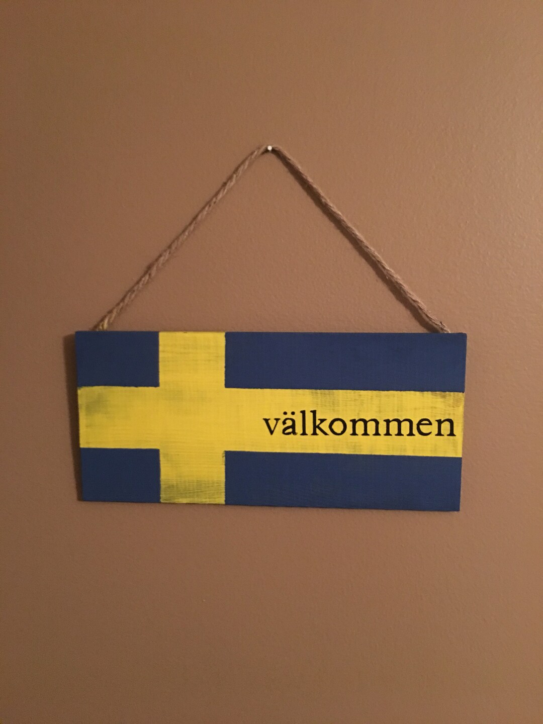 Farmhouse Swedish Flag Valkommen Sign - Etsy
