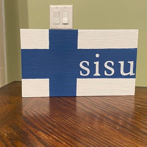 Farmhouse Finnish Flag Sisu Sign - Etsy