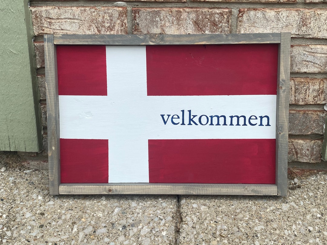 Farmhouse Danish Flag Velkommen Sign - Etsy