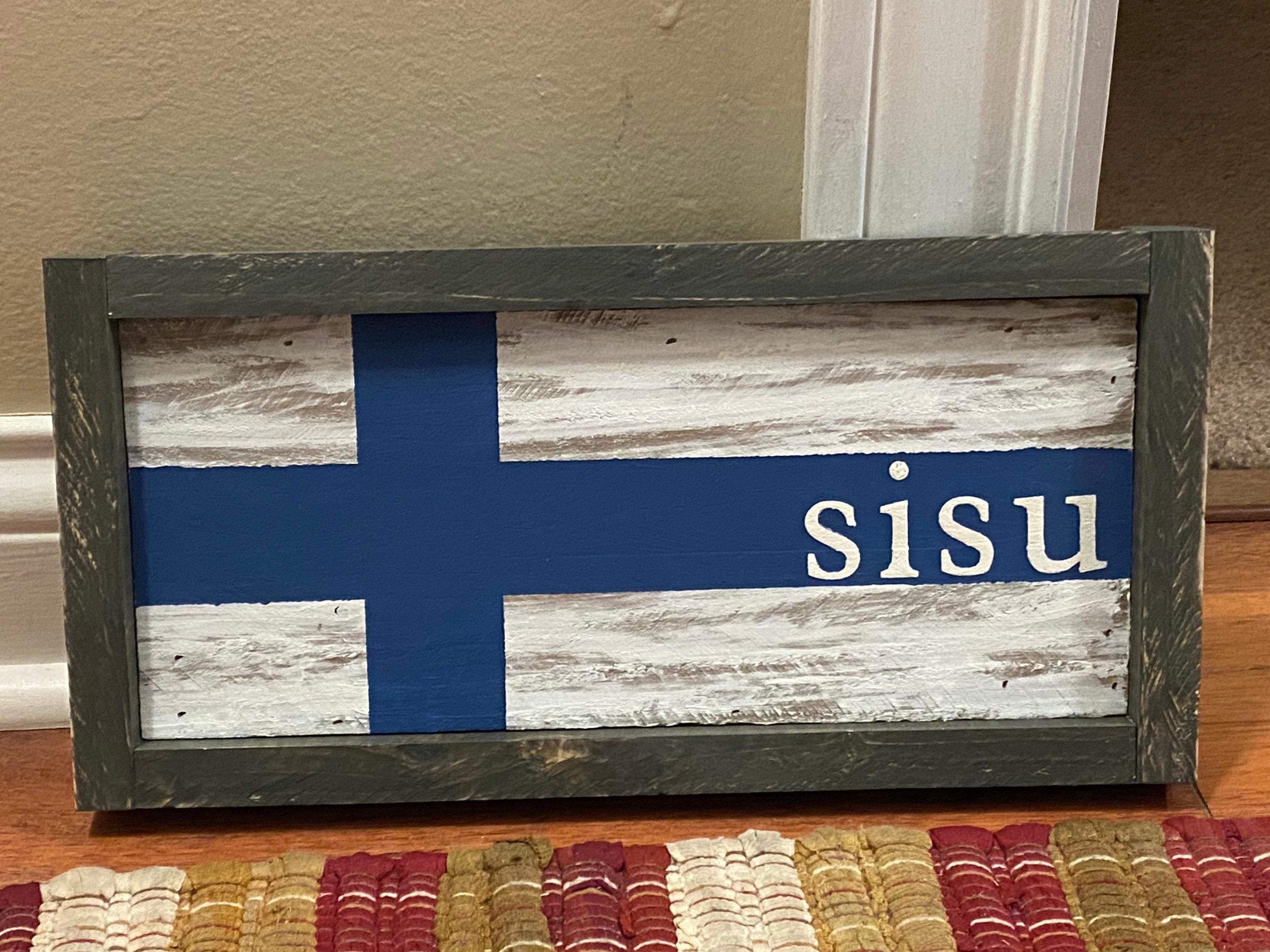 Farmhouse Finnish Flag Sisu Sign - Etsy