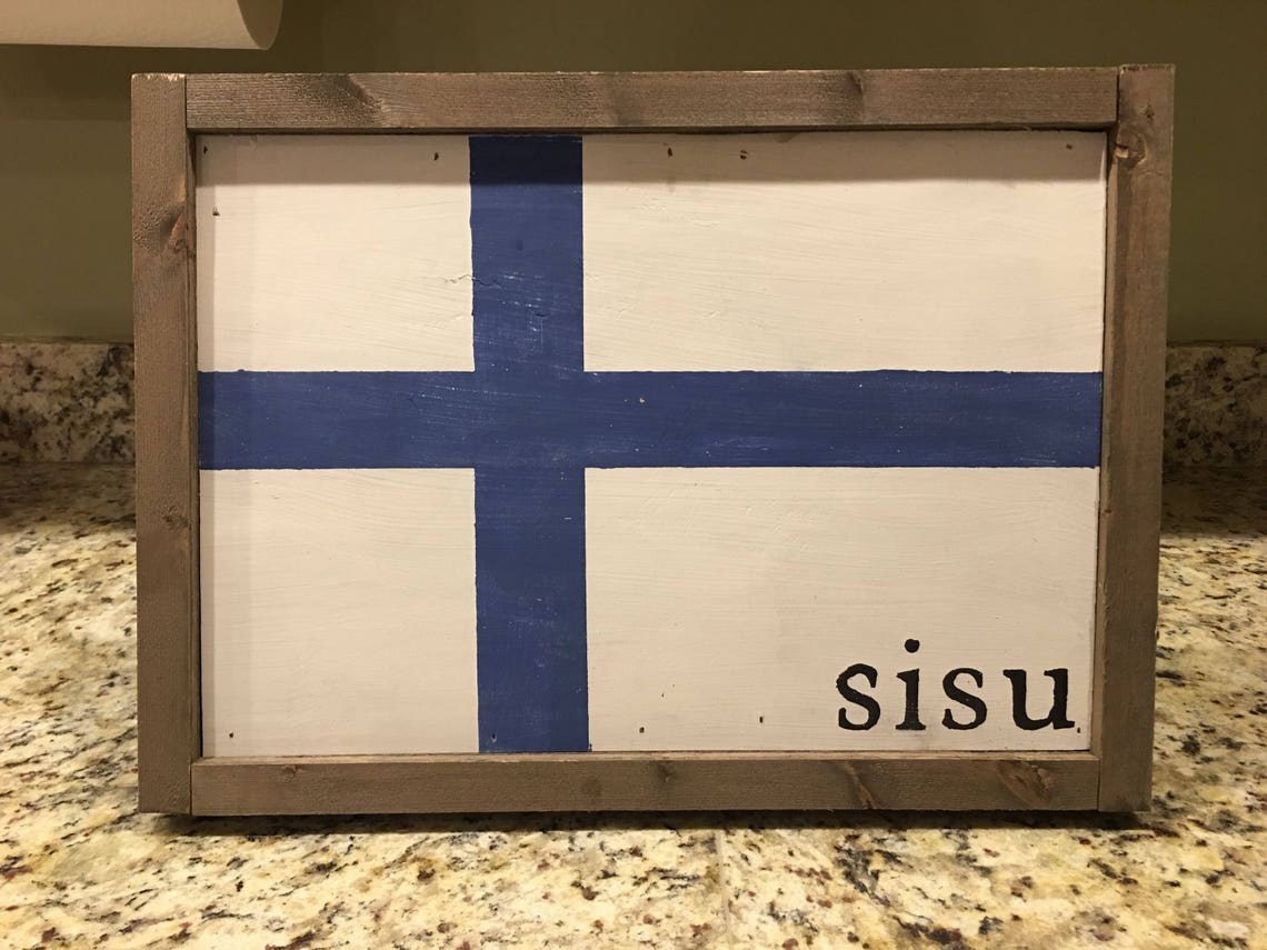 Farmhouse Finnish Flag Sisu Sign | Etsy